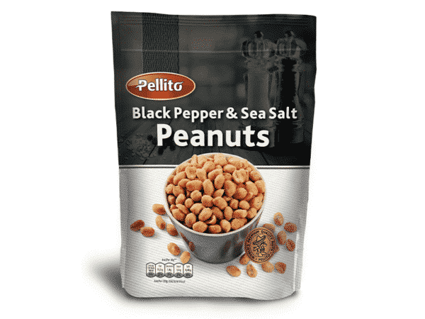 NUTS & DRIED FRUIT - PELLITO BLACK PEPPERS & SEA SALT PEANUTS 150GR ...