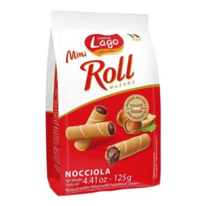 BISCUITS - LAGO MINI ROLL - HAZELNUT*125GR - Mgarr Farms