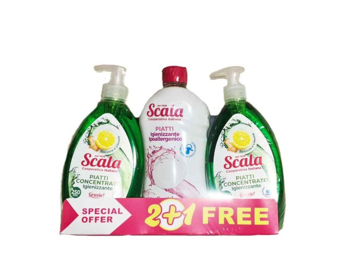 DETERGENT - SCALA 2+1 FREE - 2*DISH SOAP + SANITIZING LIQUID - Mgarr Farms