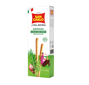 CRACKERS – SAN CARLO GRISSINI GARLIC & HERBS 125GR - Mgarr Farms